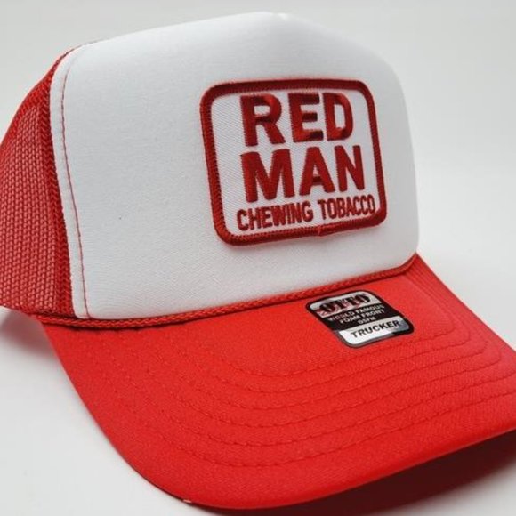 Accessories | Vintage Inspired Red Man Embroidered Patch Foam Trucker ...